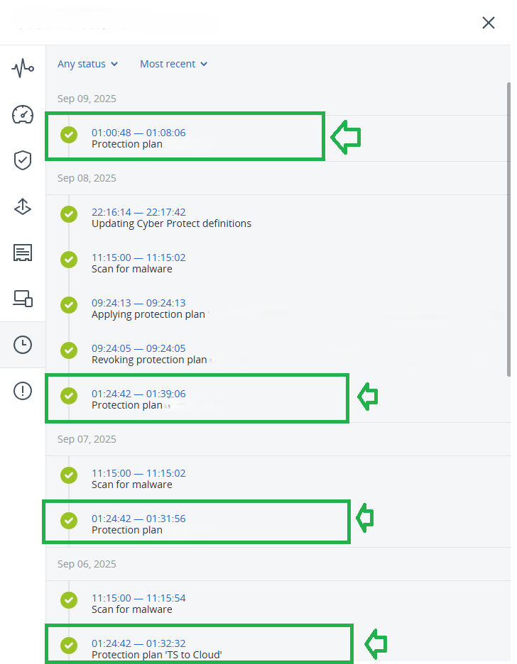 Acronis Cyber Protect: Incorrect protection plan status "Backup failed ...