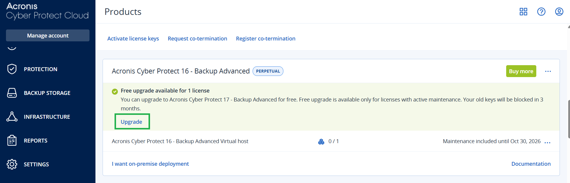 Acronis Cyber Protect: How to download a free upgrade license