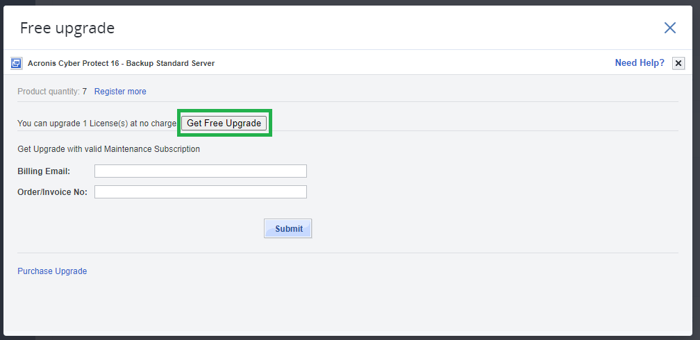 Acronis Cyber Protect: How to download a free upgrade license