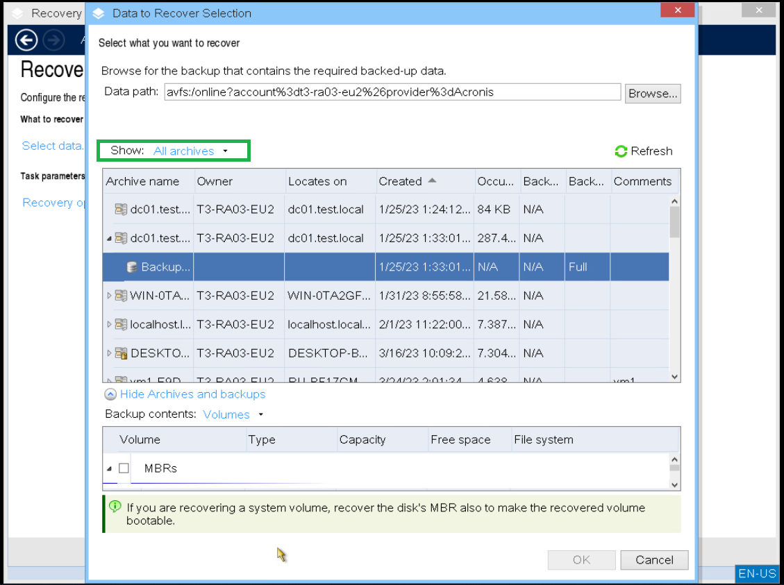 35681:Acronis Cyber Protect: Restoring to Dissimilar Hardware with ...