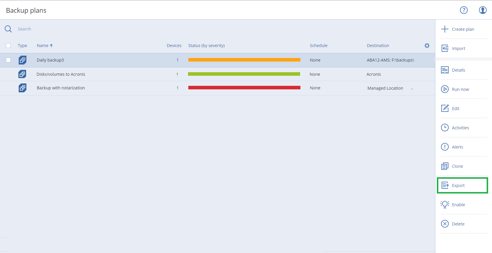61354: Acronis Cyber Backup, Acronis Cyber Protect: Moving Management ...