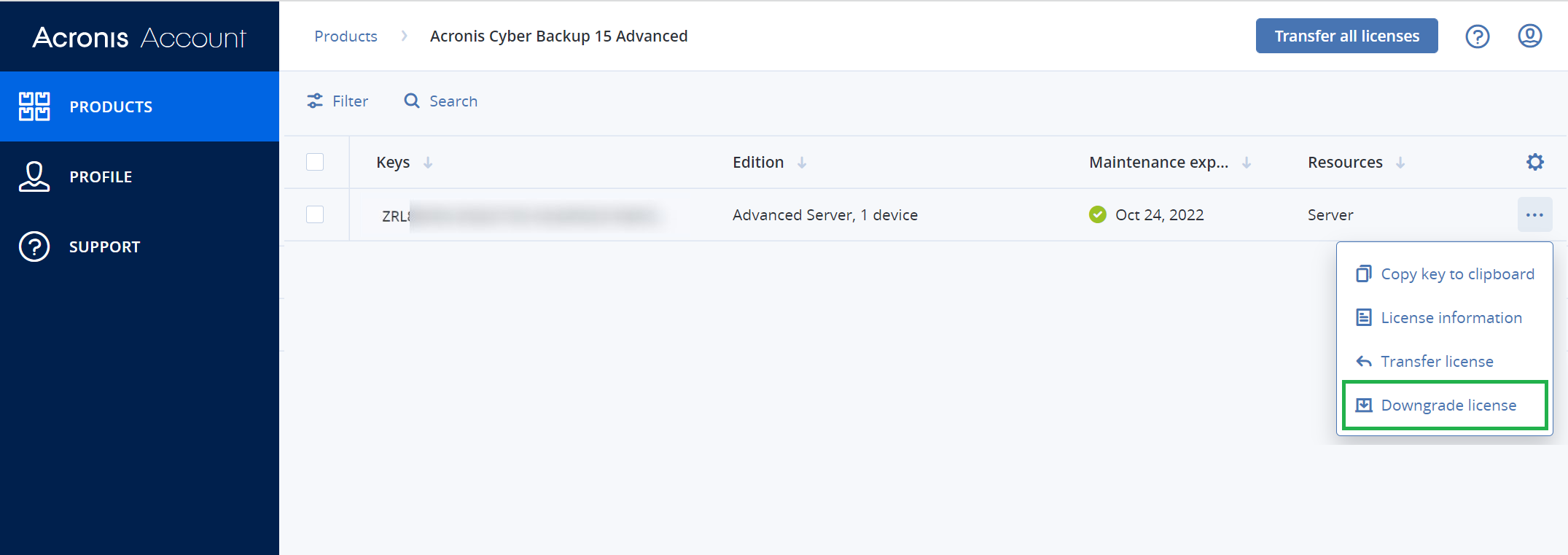 Acronis Support Portal