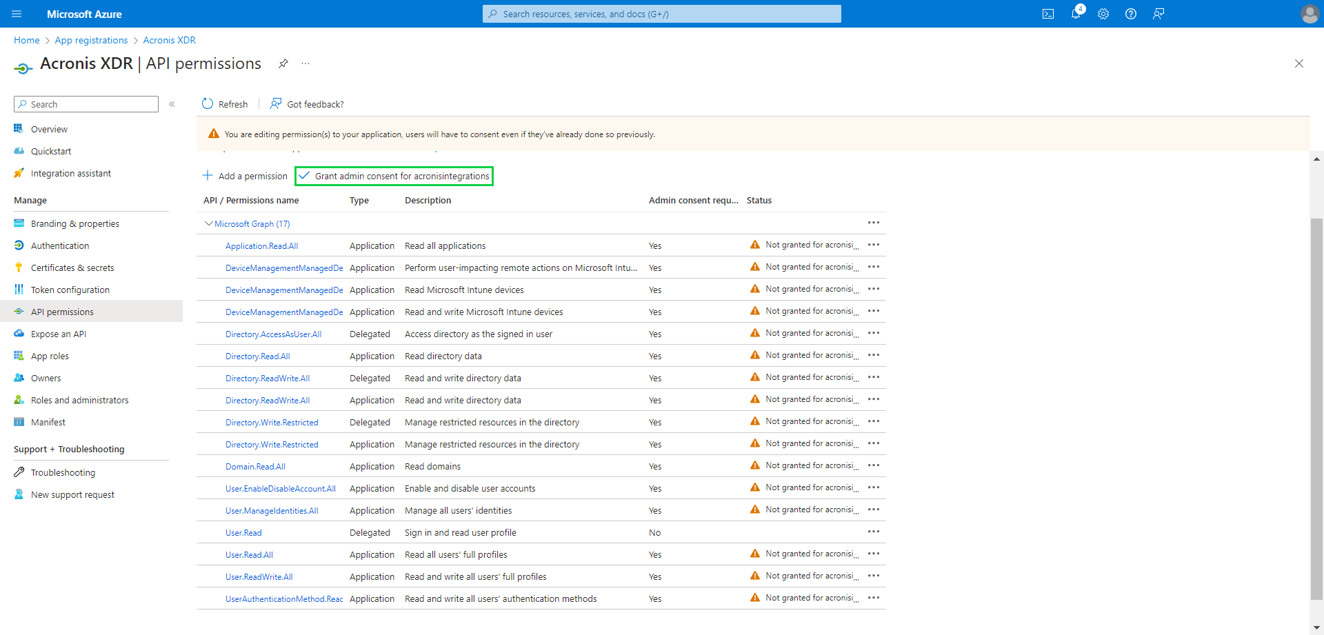 Acronis Cyber Protect: How to setup Entra ID integration with XDR