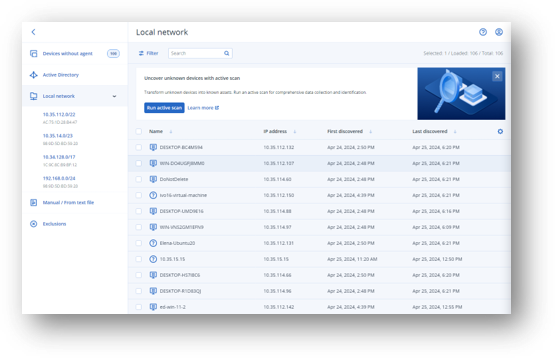 Acronis Cyber Protect: Device Sense