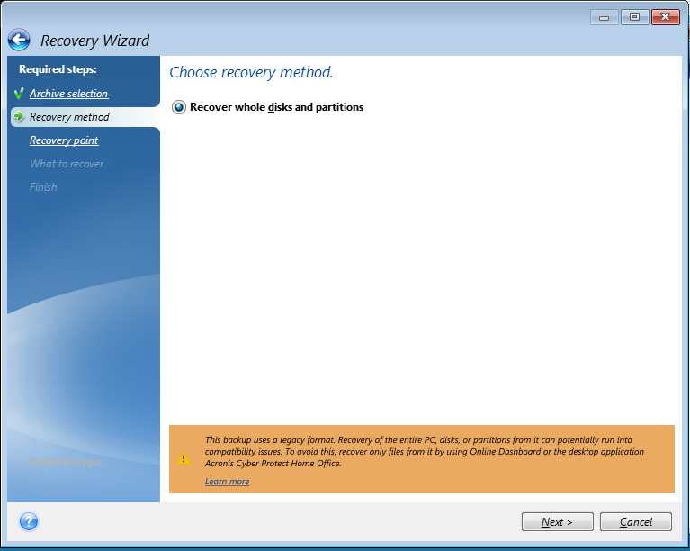 73032: Acronis True Image: Switching from TIB (Archive2) to TIBX ...