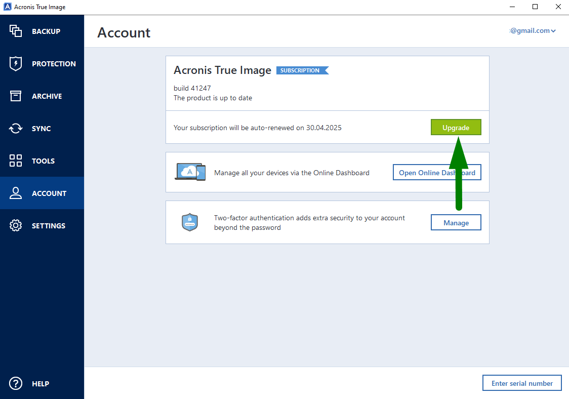 69091: Acronis True Image: How to upgrade to Advanced or Premium edition