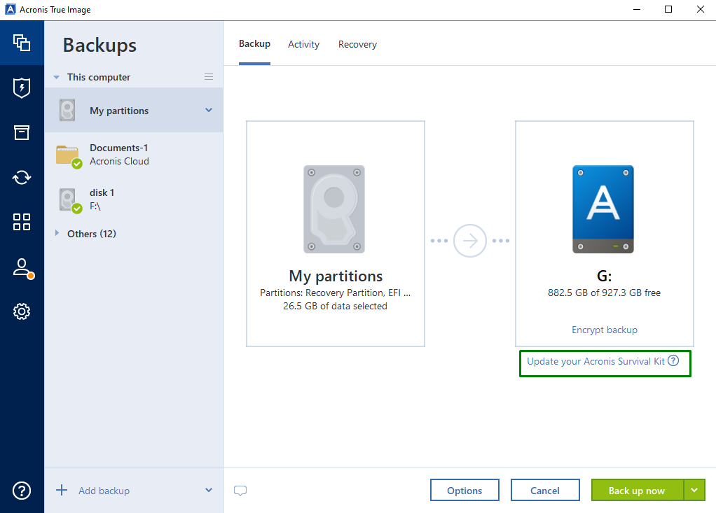 61639: Acronis True Image: How to create Acronis Survival Kit