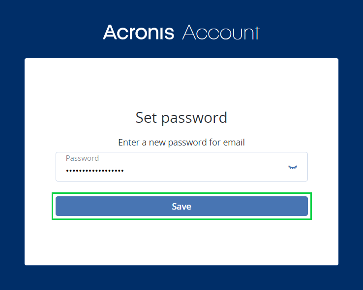 18001: How to change password for your Acronis account