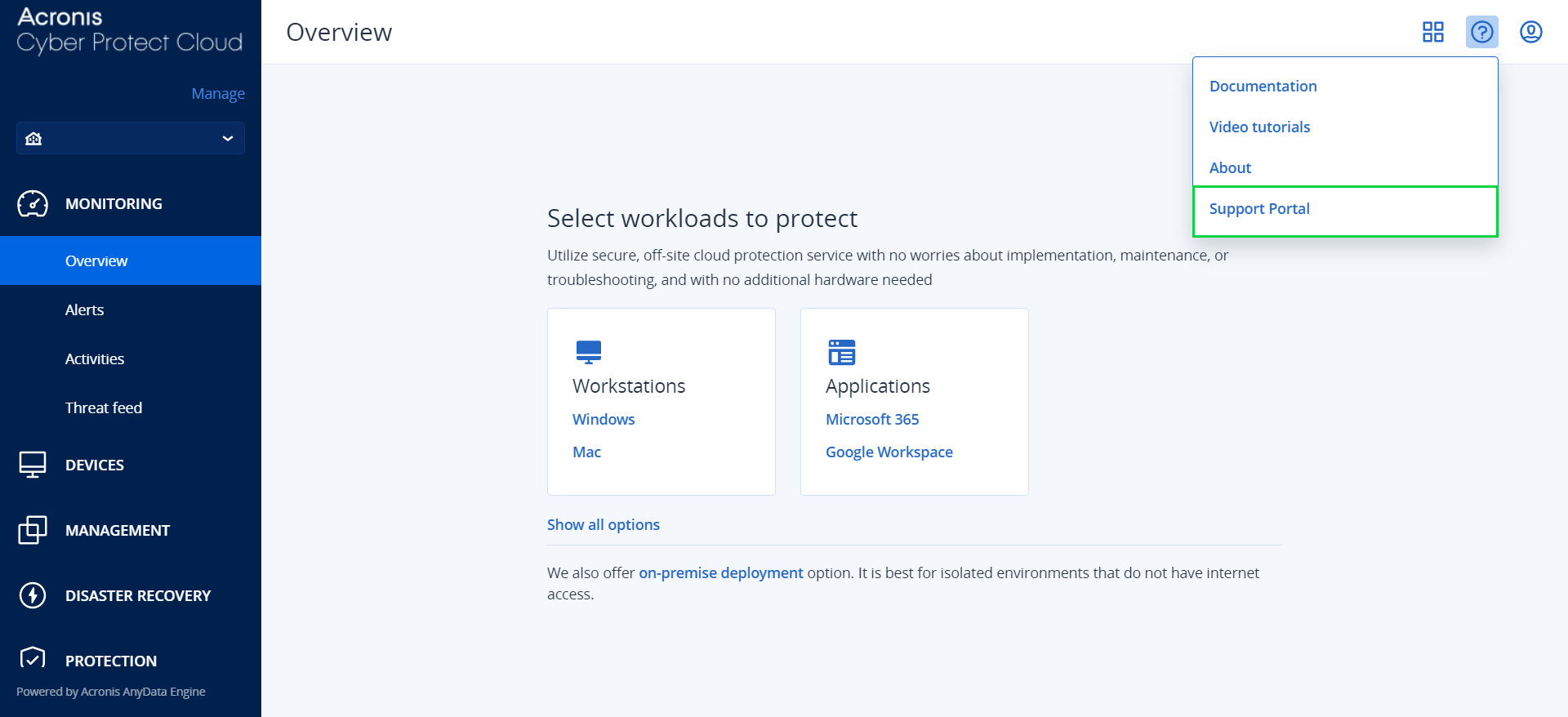 8153: Getting Support through Acronis Website