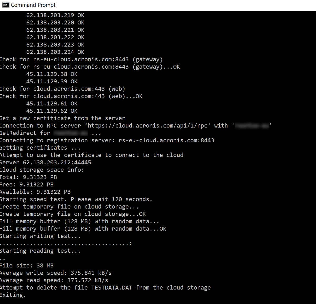 47678: Acronis Cyber Protect, Acronis Cyber Backup: Connection ...