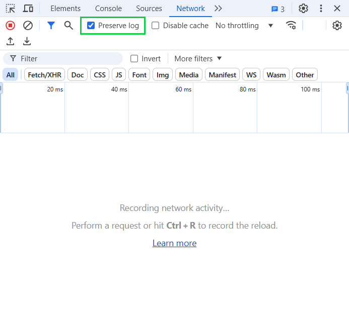 58514: Collecting HAR Log