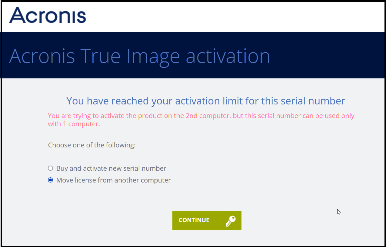 59689: Acronis True Image: How to transfer license to a new computer