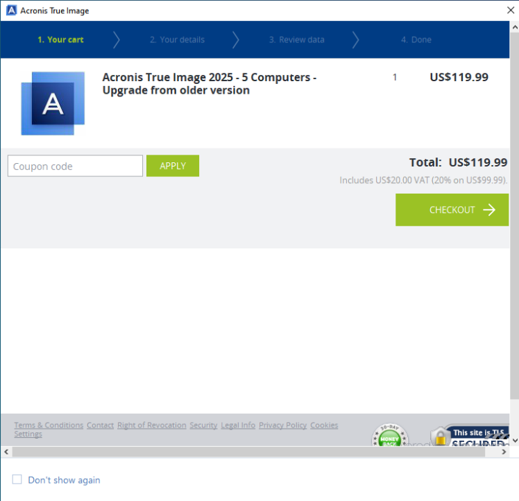73423: Acronis True Image: How to purchase new Upgrade perpetual ...