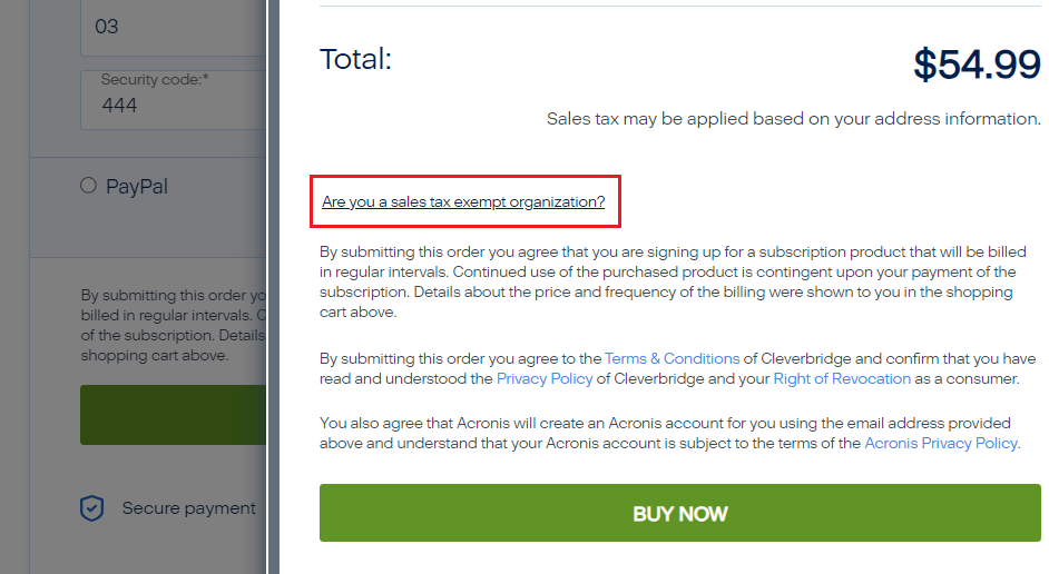 27264: Purchasing on Acronis Website FAQ