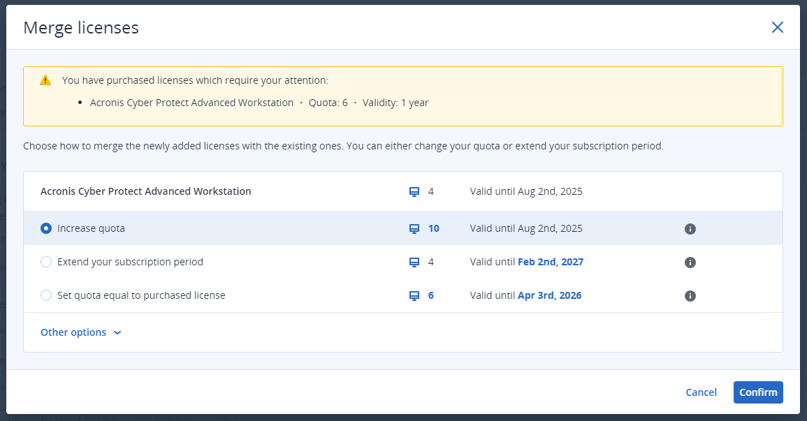 60806: How to move a license to another account