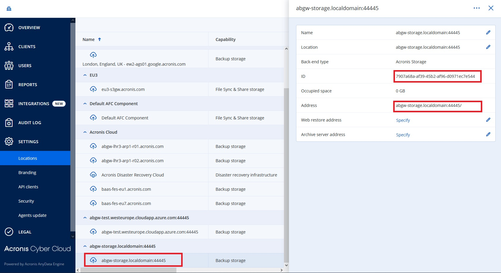 61122: Acronis Cyber Infrastructure: Registering Backup storage under ...
