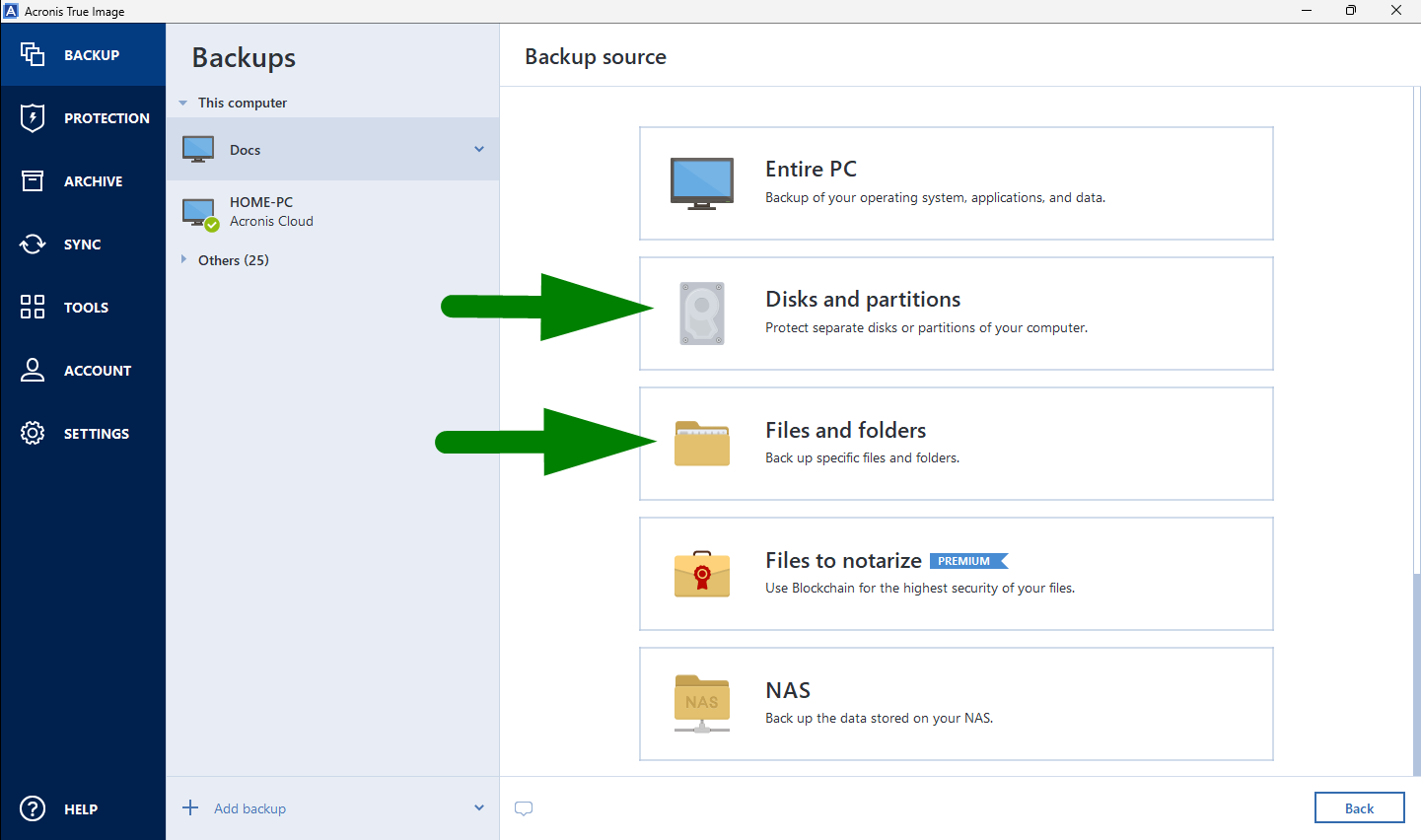 How to Configure Backup for Individual Disks, Partitions, or Files with ...