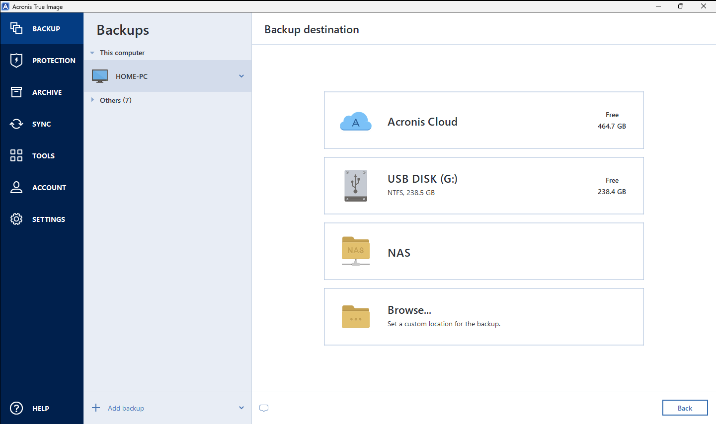 Acronis True Image: How to back up entire computer