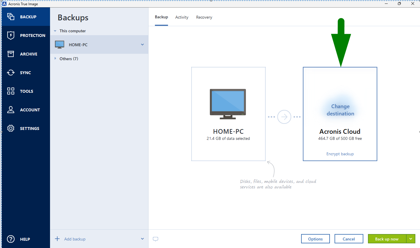Acronis True Image: How to back up entire computer
