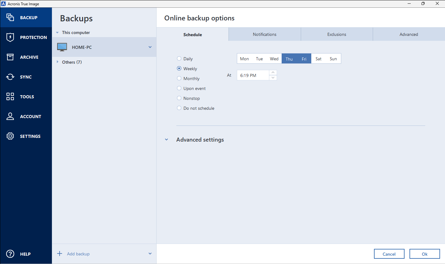 Acronis True Image: How to back up entire computer