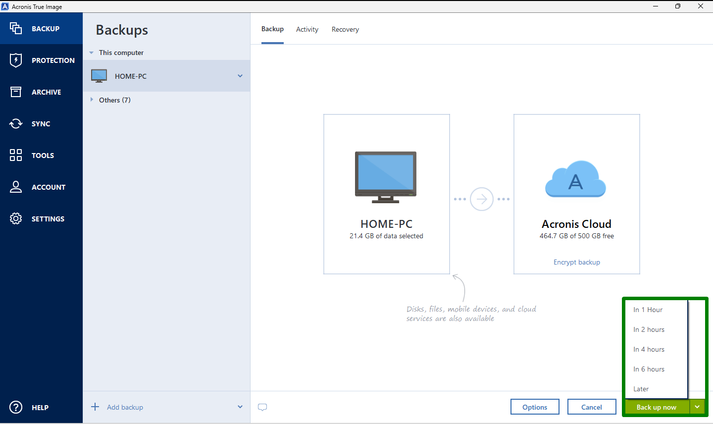 Acronis True Image: How to back up entire computer