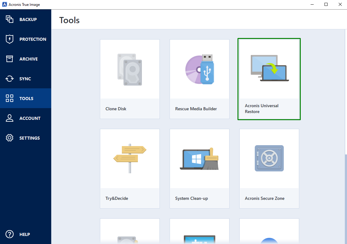 69330: Acronis True Image: Restoring to dissimilar hardware with ...