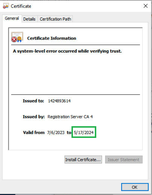 Acronis cloud certificate