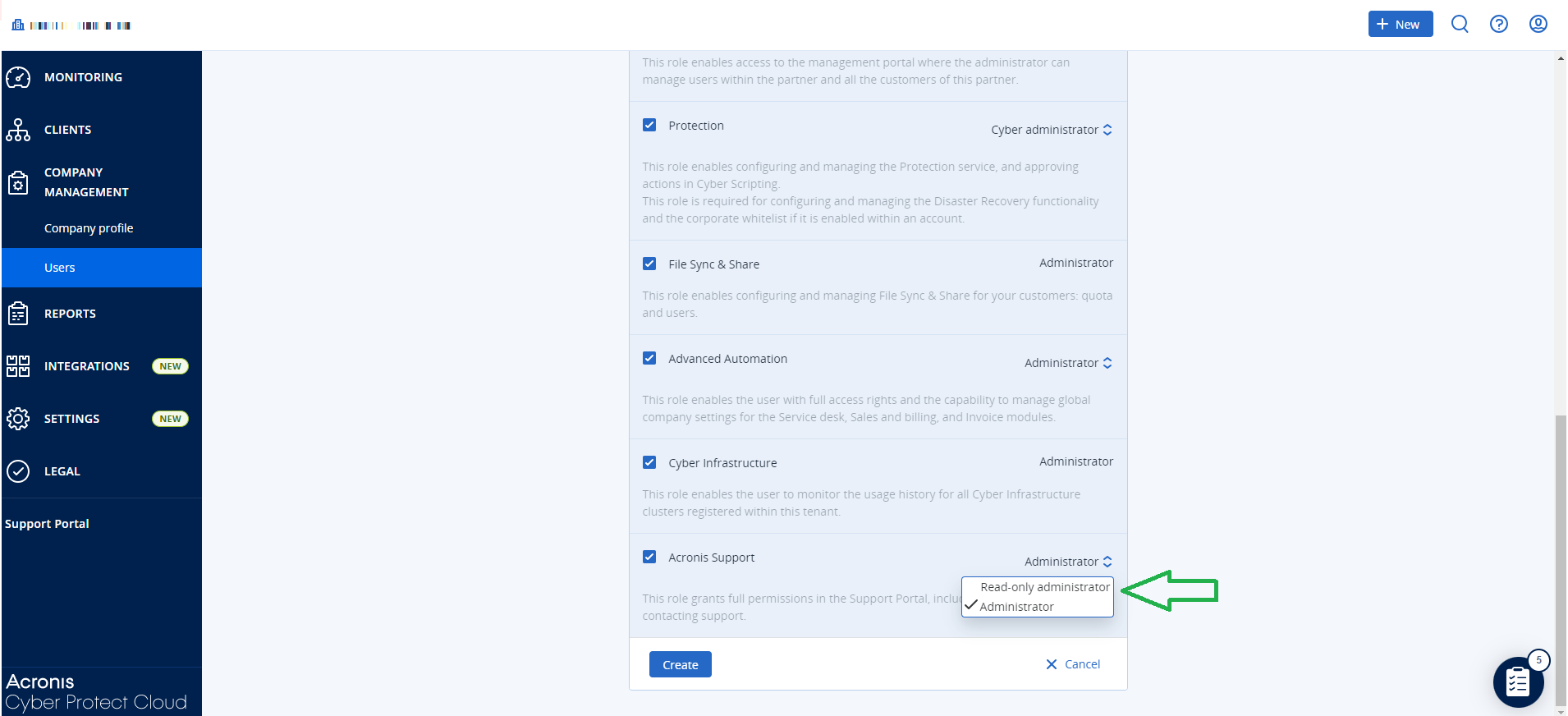 71481: New Acronis Support portal