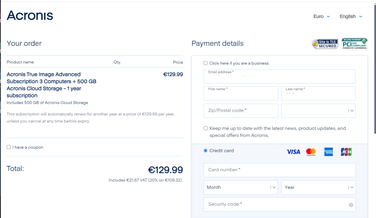 60165: Acronis True Image: How to renew or upgrade a Cloud subscription