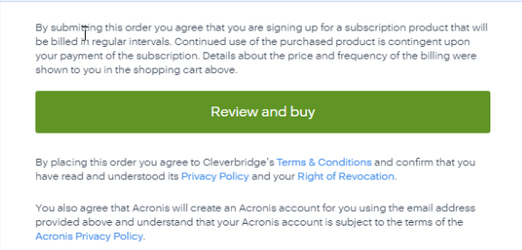 60165: Acronis True Image: How to renew or upgrade a Cloud subscription