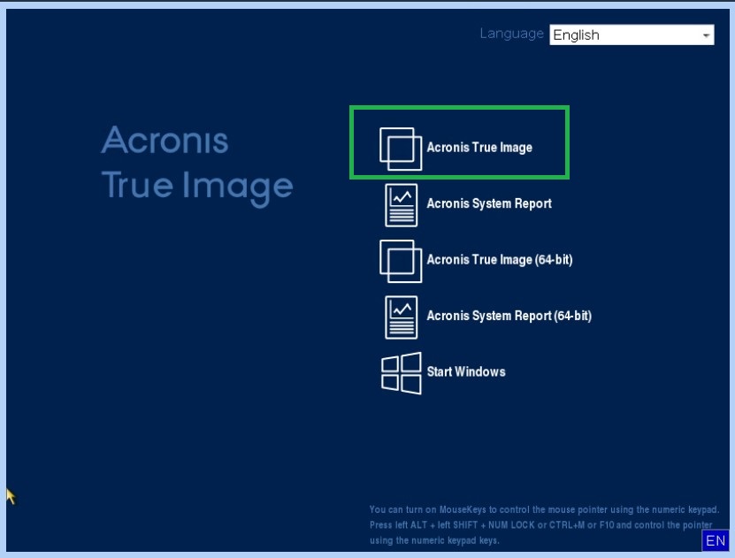 Acronis True Image: How to back up with Acronis bootable media