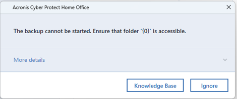 60616:Acronis True Image: backup cannot be started, pauses, or fails ...