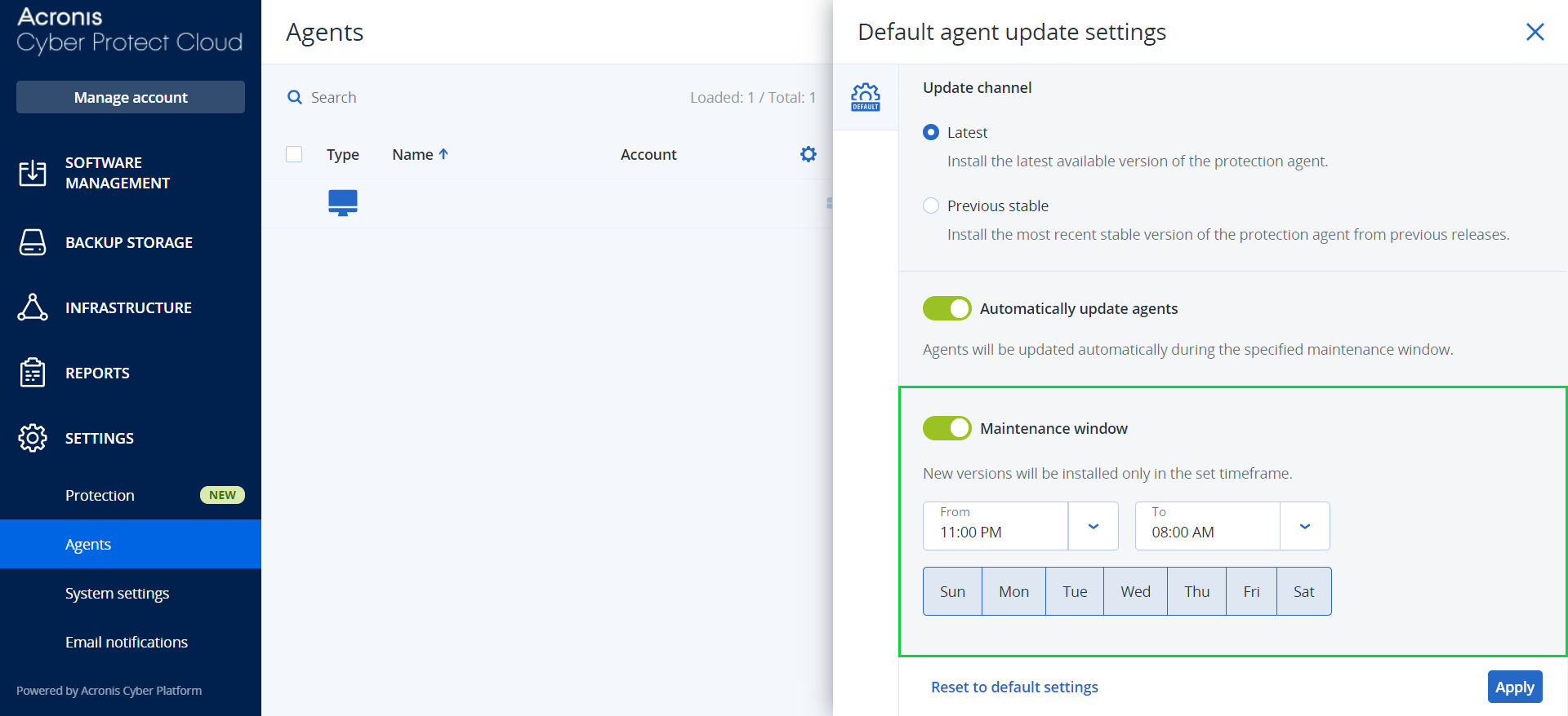 Acronis Cyber Protect: No alert in case of failed Acronis Agent update