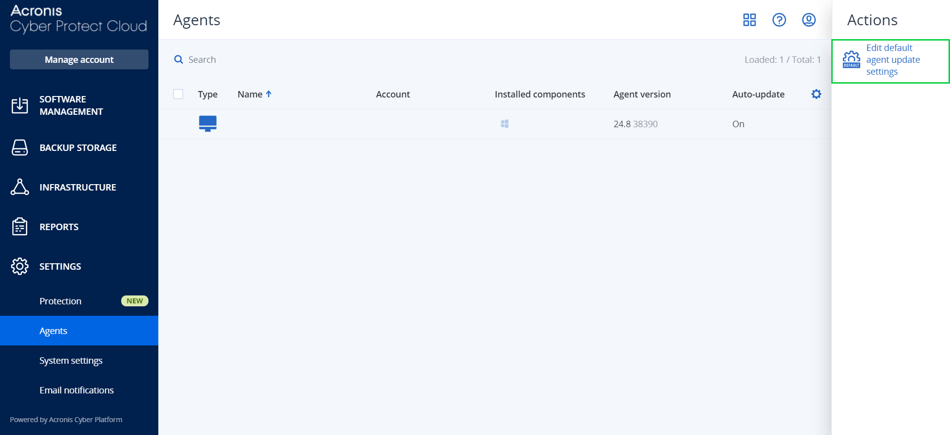 Acronis Cyber Protect: No alert in case of failed Acronis Agent update