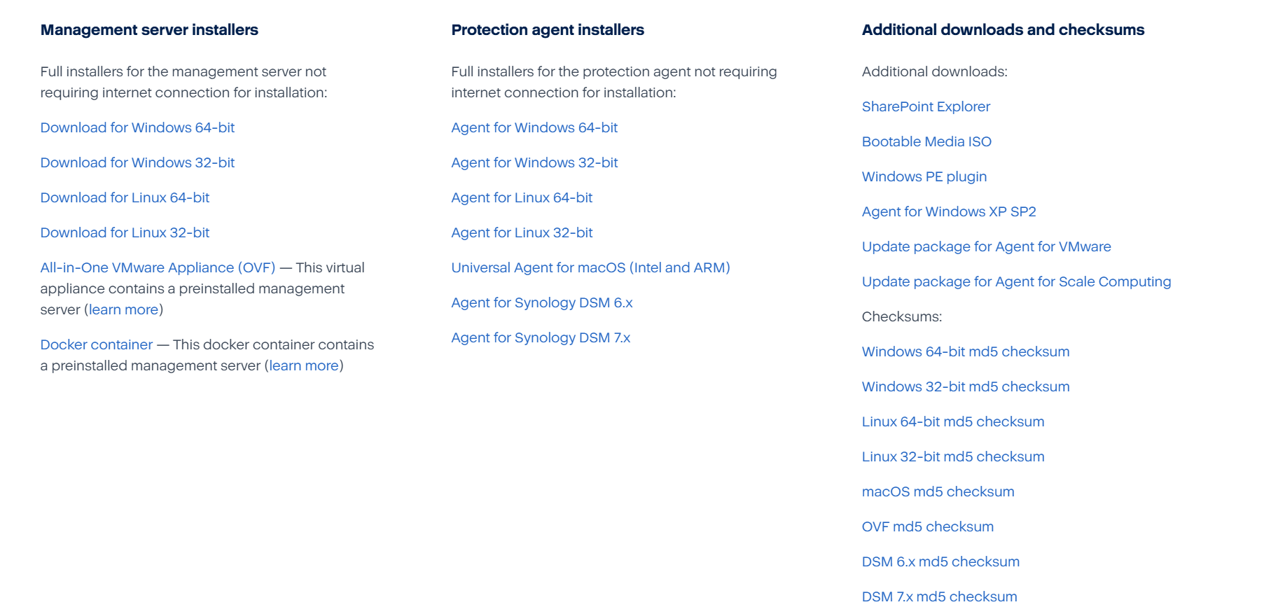 Acronis Cyber Protect: How to download installation files