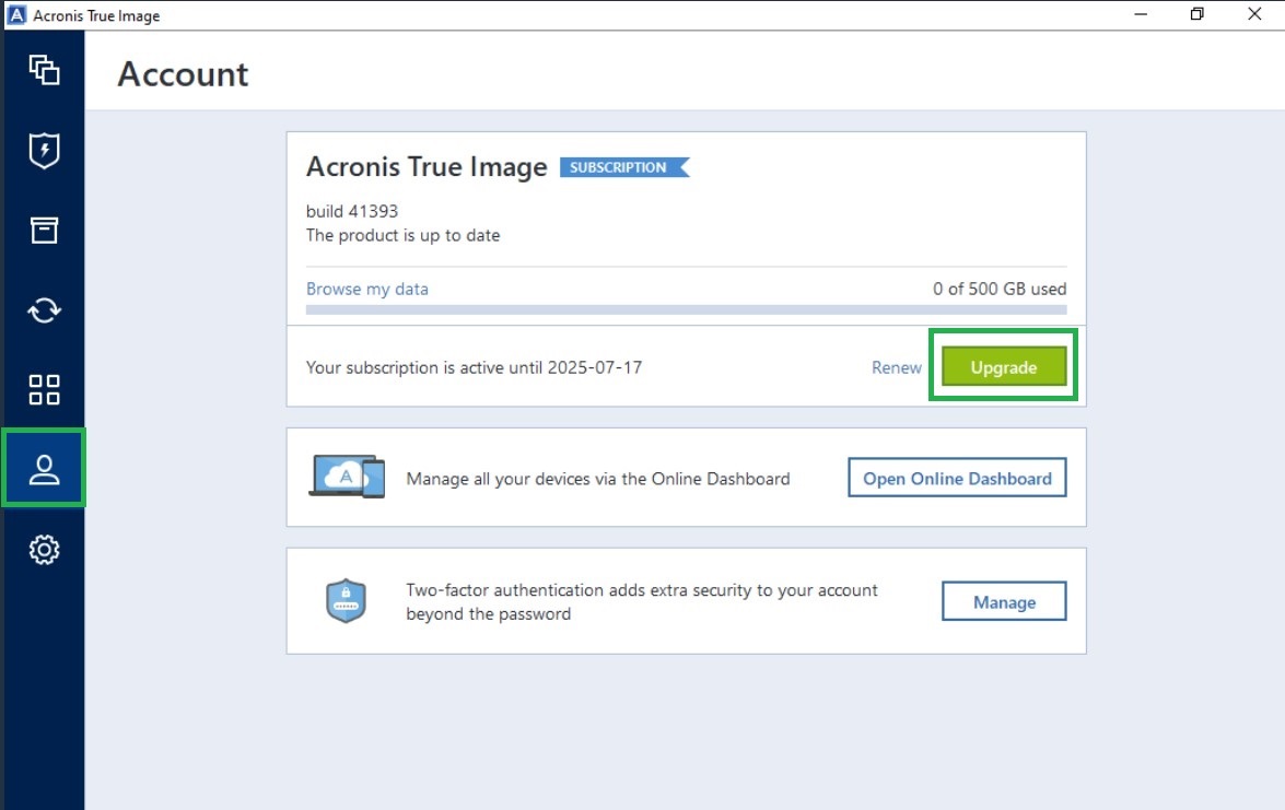 Acronis True Image subscription: "Too many activations"