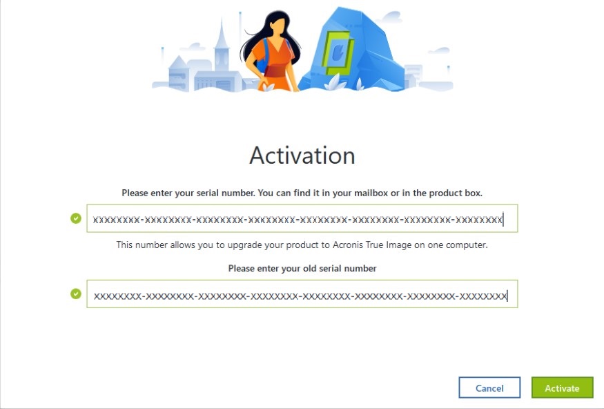 73436: Acronis True Image: How to activate a new Upgrade perpetual license