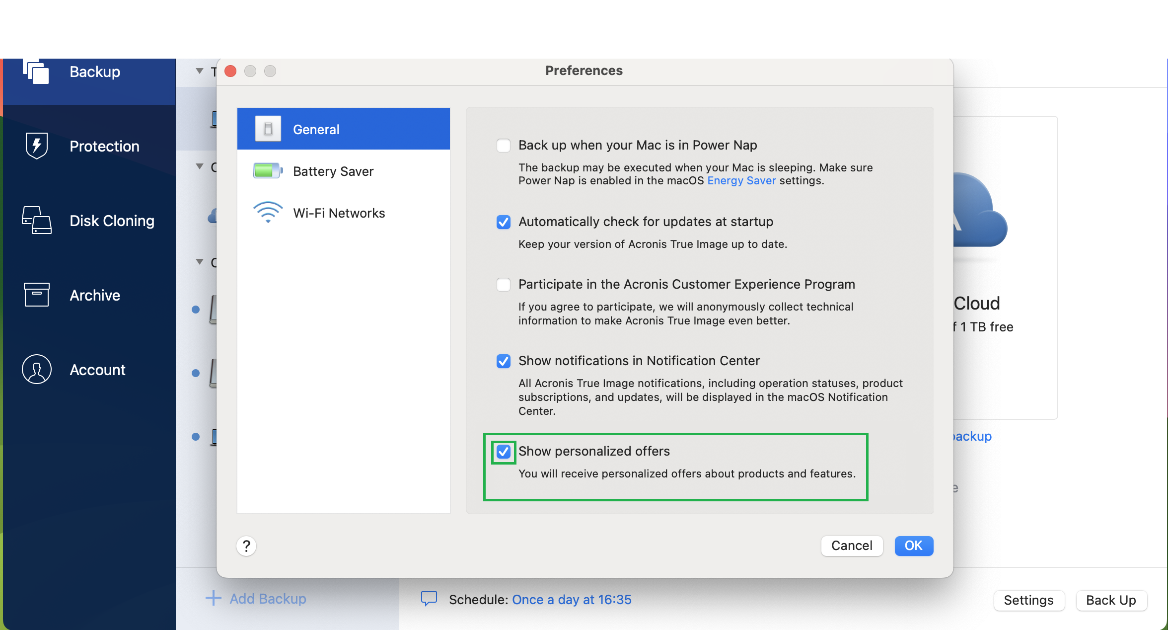 Acronis True Image: Notification "Exclusive perpetual license upgrade ...